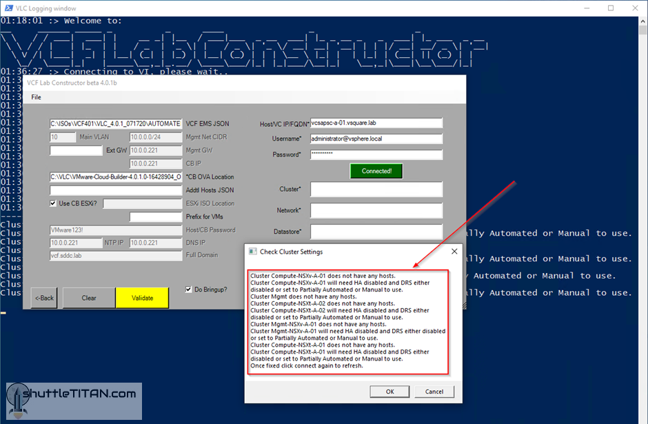Quick Tip Vcf Deployment Via Vlc On Vsphere 7 Update 1 Error Cluster Xxxx Does Not Have